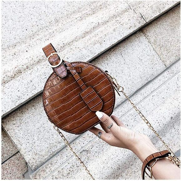 Bags | Ntn Round Crossbody Bag Brown | Poshmark